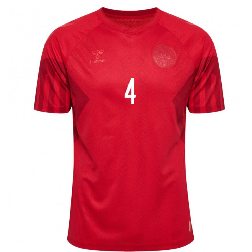 Danxen Damen Dänische Simon Kjaer #4 Rot Heimtrikot Trikot 22-24 T ...